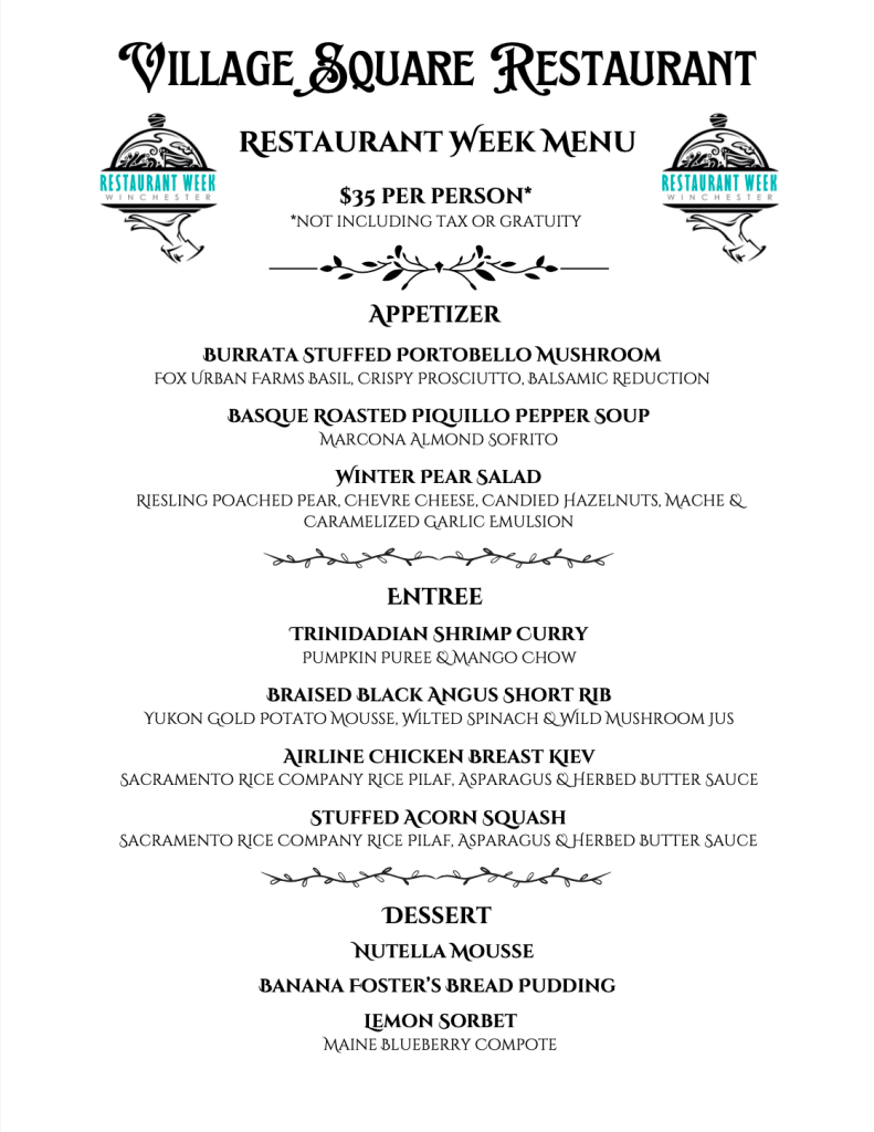 Village Square Restaurant - Winchester Restaurant Week - Winchester, VA